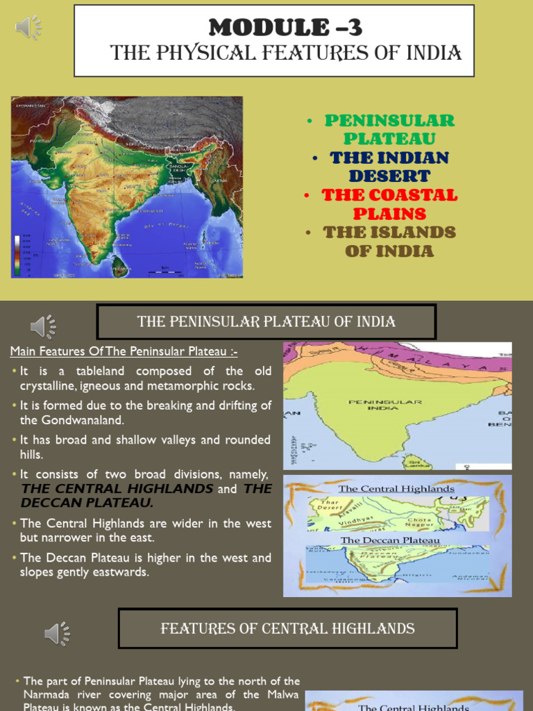 Module 3 Physical Features of India | PDF | Geomorphology | Physical Geography