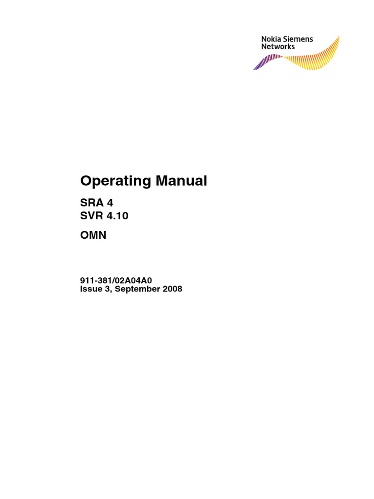 Operating Manual Sra4 SVR 4.10 (Issue 3) | PDF | Trademark | Computing