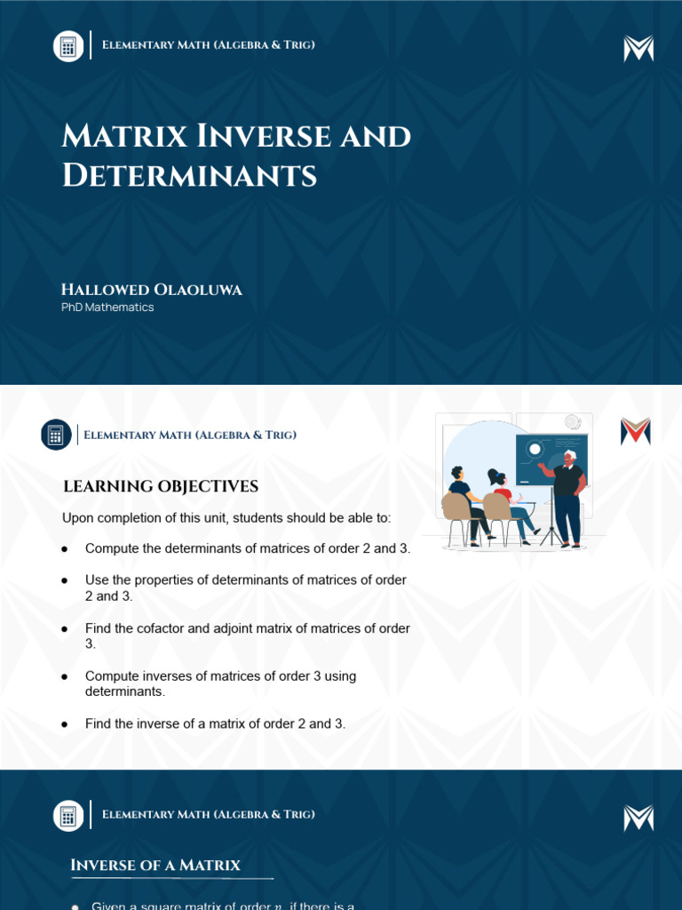 Matrix Inverse and Determinants (PDF) | PDF