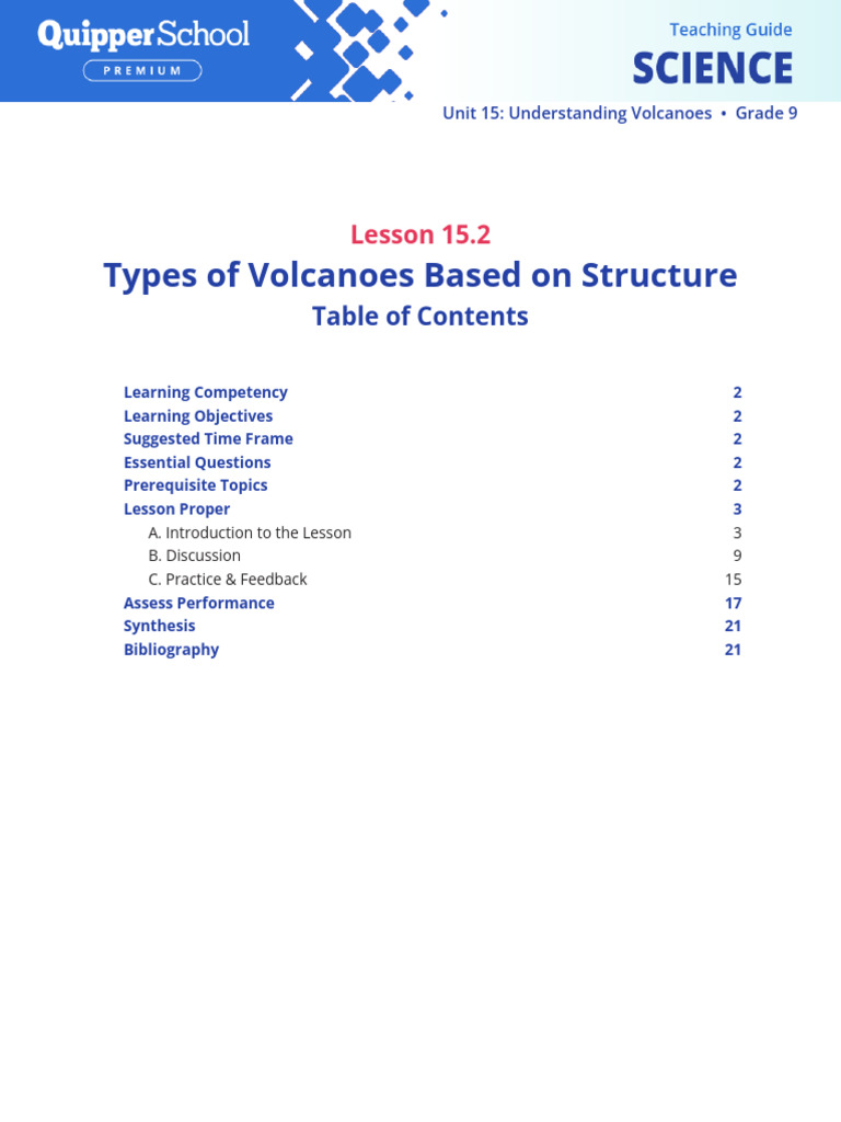Types of Volcanoes: Structural Overview | PDF | Volcano | Lava