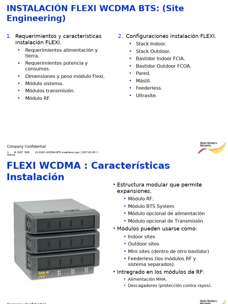 FLEXI WCDMA BTS Instalación y Commissioning | PDF