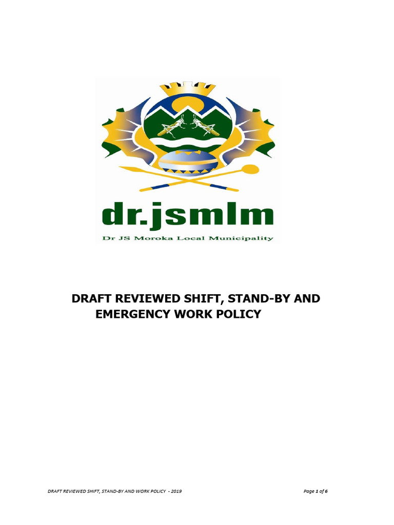 Draft Reviewed Shift Standby Emergency Policy 2019 2020 | PDF ...