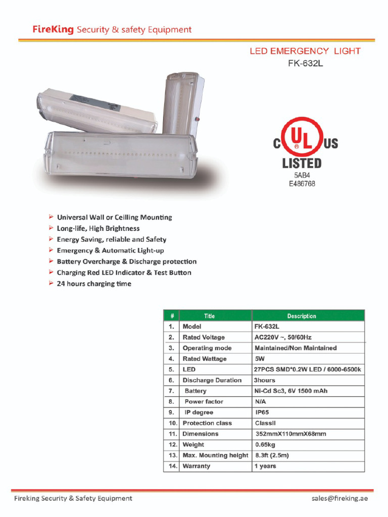 632L - Led Emergency Light | PDF