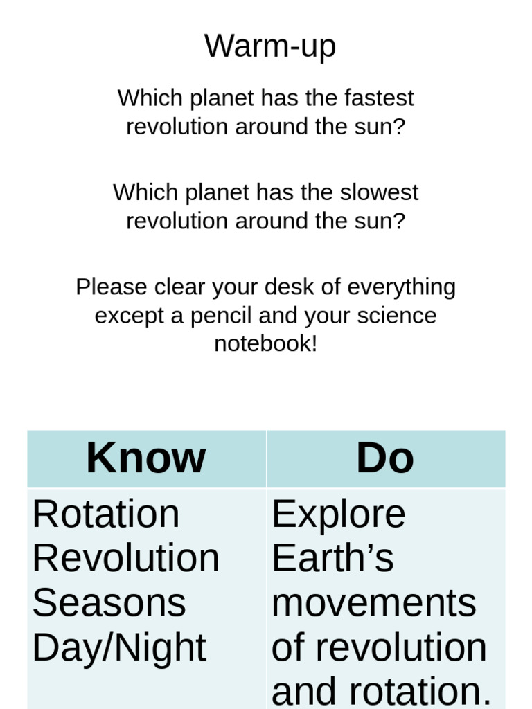 G6 Earths Rotation and Revolution | PDF | Rotation | Earth