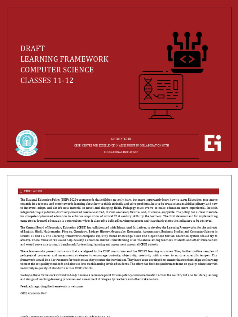 Computer-Science Draft Learning Framework | PDF | Control Flow | Computer Data Storage