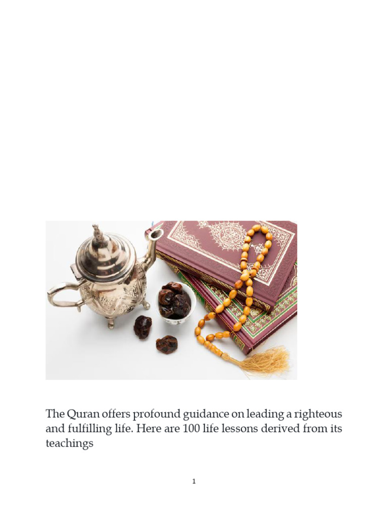 100 Life Lessons from the Quran | PDF | Compassion | Forgiveness