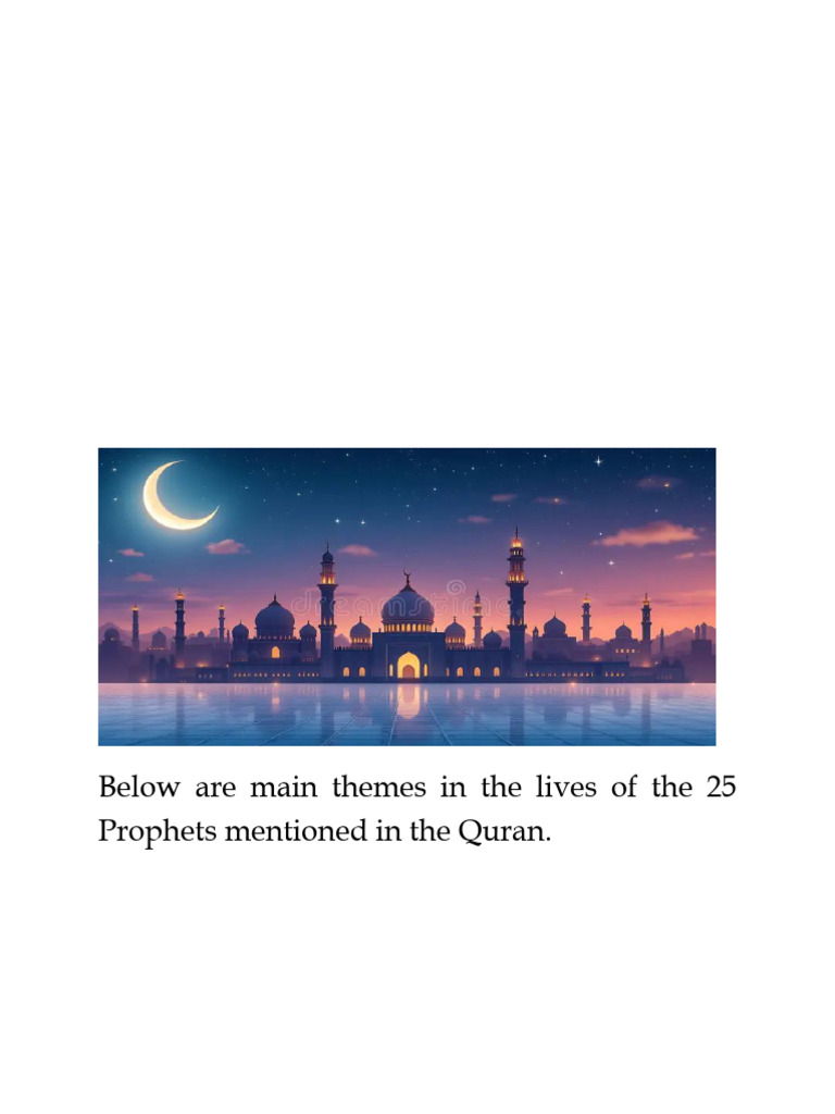 Themes of 25 Prophets in The Quran | PDF | Prophets And Messengers In ...