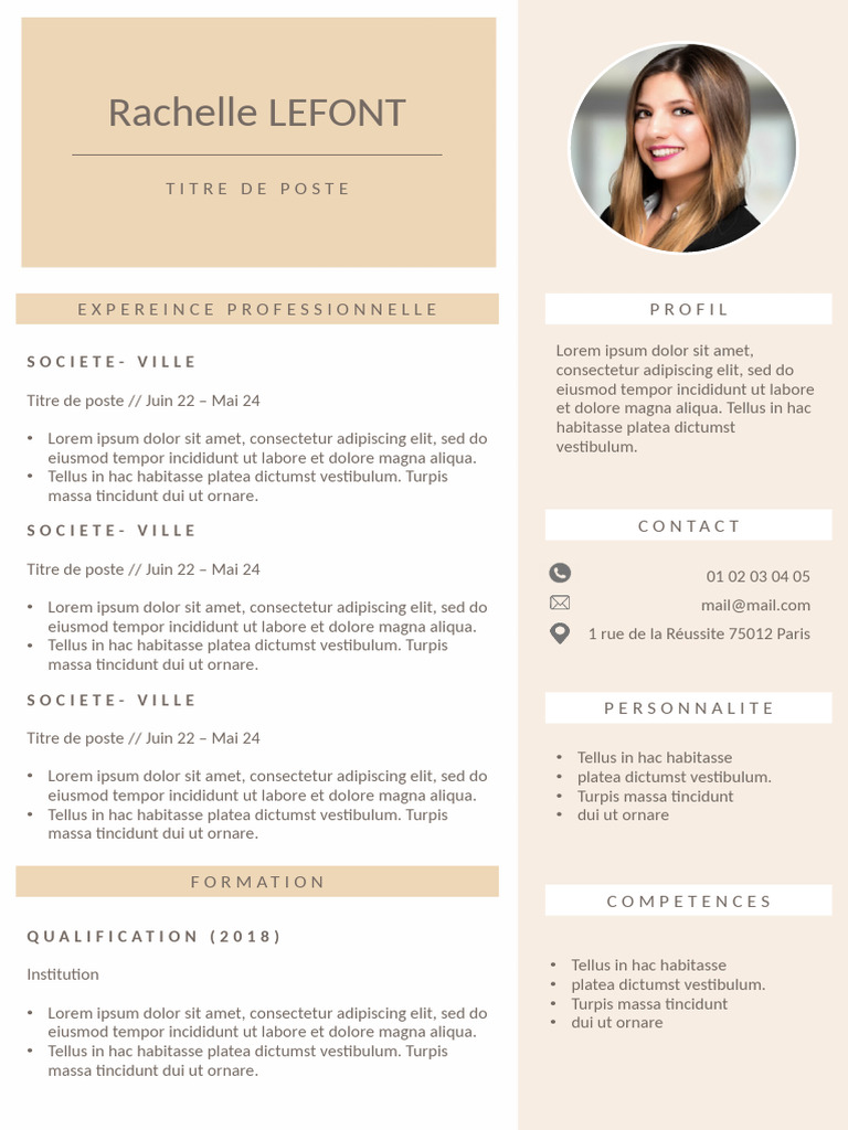 Modèle de CV Élégant et Personnalisable | PDF | Internet | Internet et Web