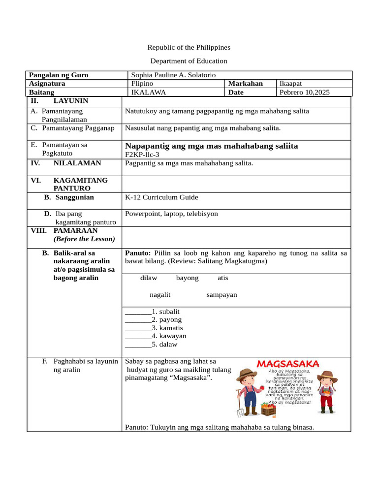 Q4 W1 Filipino | PDF
