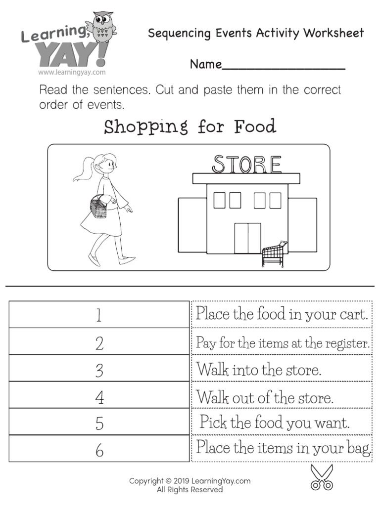 PDF First Grade English Worksheets Reading Sequencing Events Sequencing ...