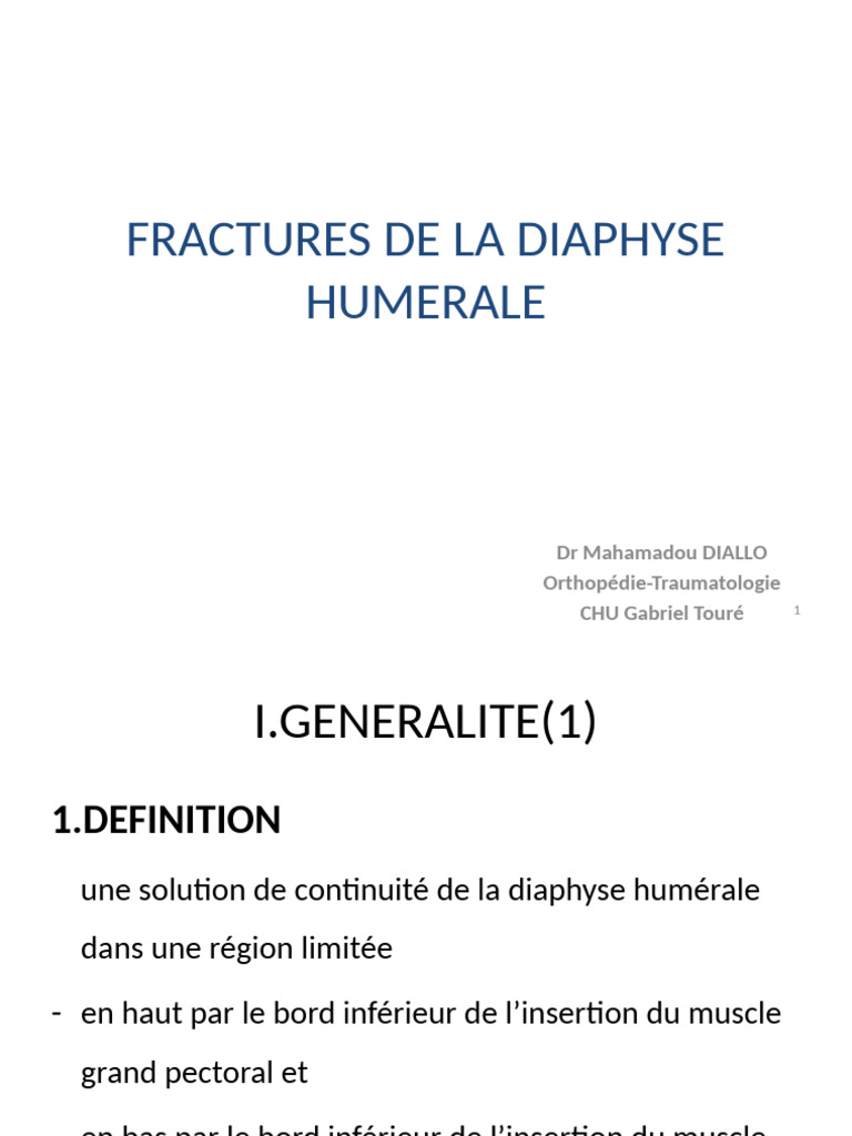 Fractures de la diaphyse humérale | PDF | Anatomie humaine | Système ...