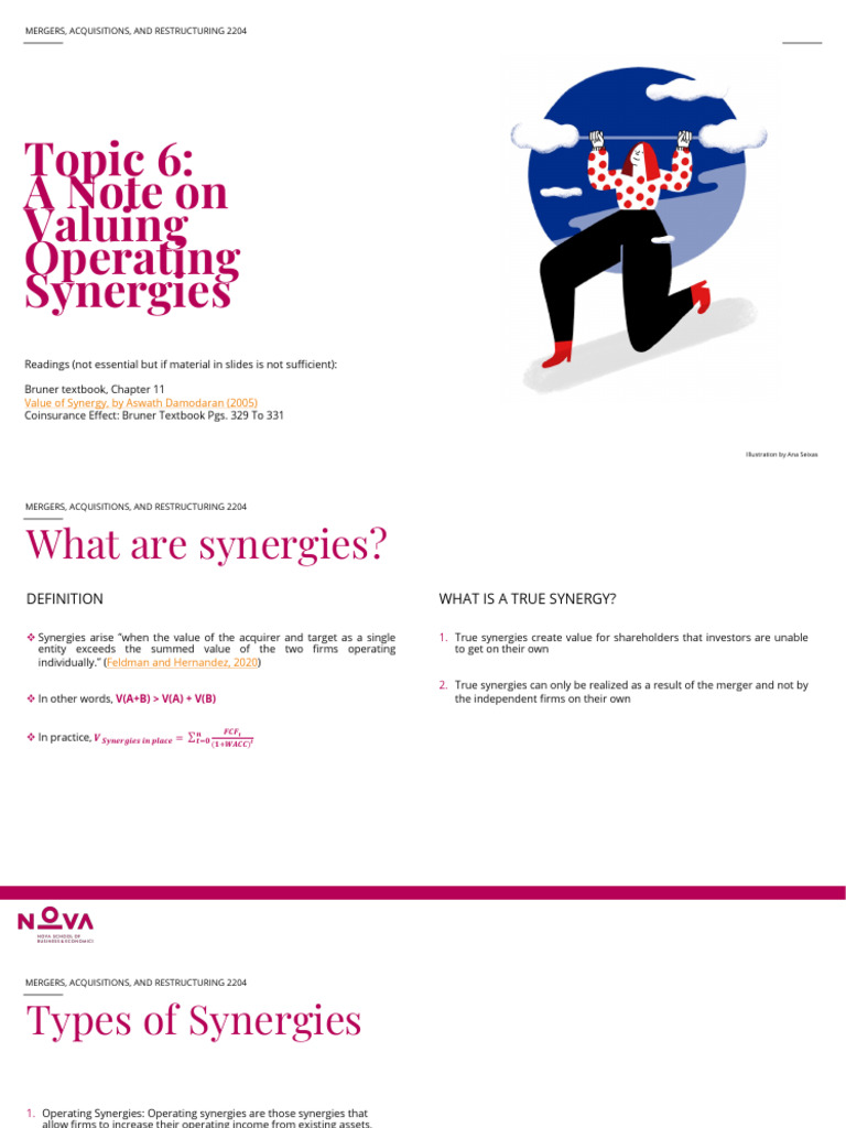 Topic 6 a Note on Valuing Operating Synergies | PDF | Mergers And ...