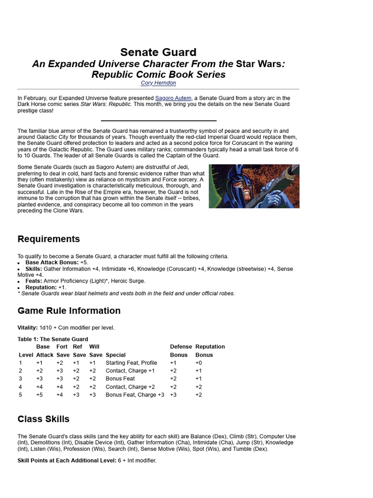 Senate Guard Overview in Star Wars | PDF | Star Wars