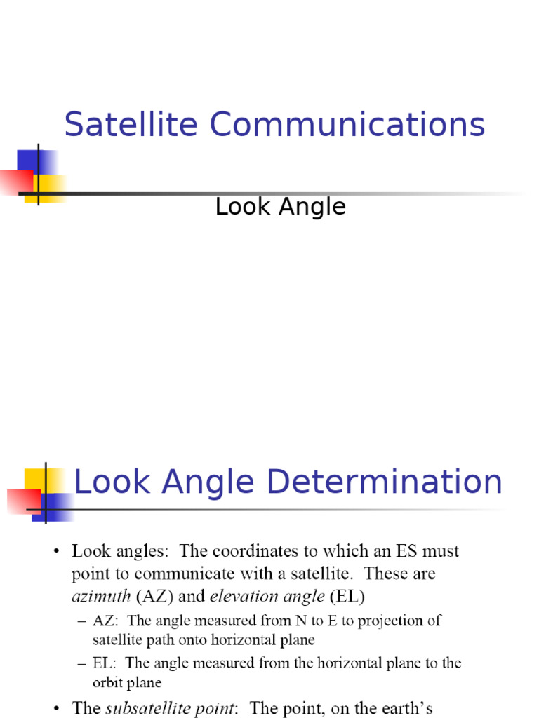 Look and Elevation Angle | PDF