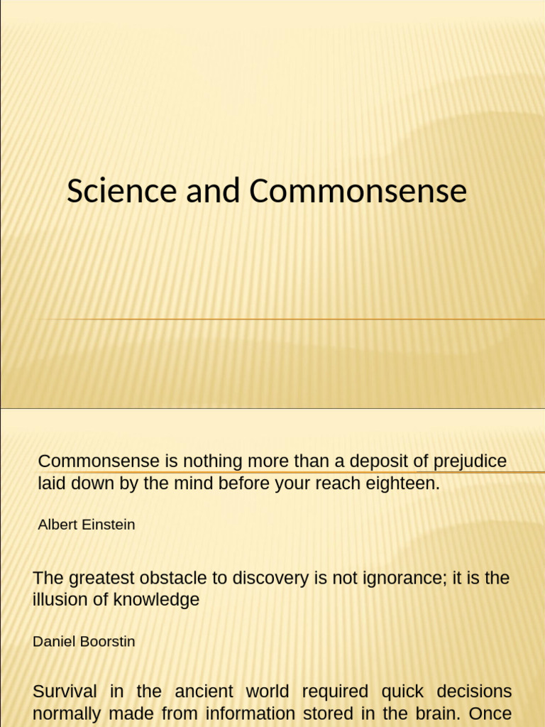 Science vs. Commonsense: Understanding Bias | PDF | Science | Common Sense