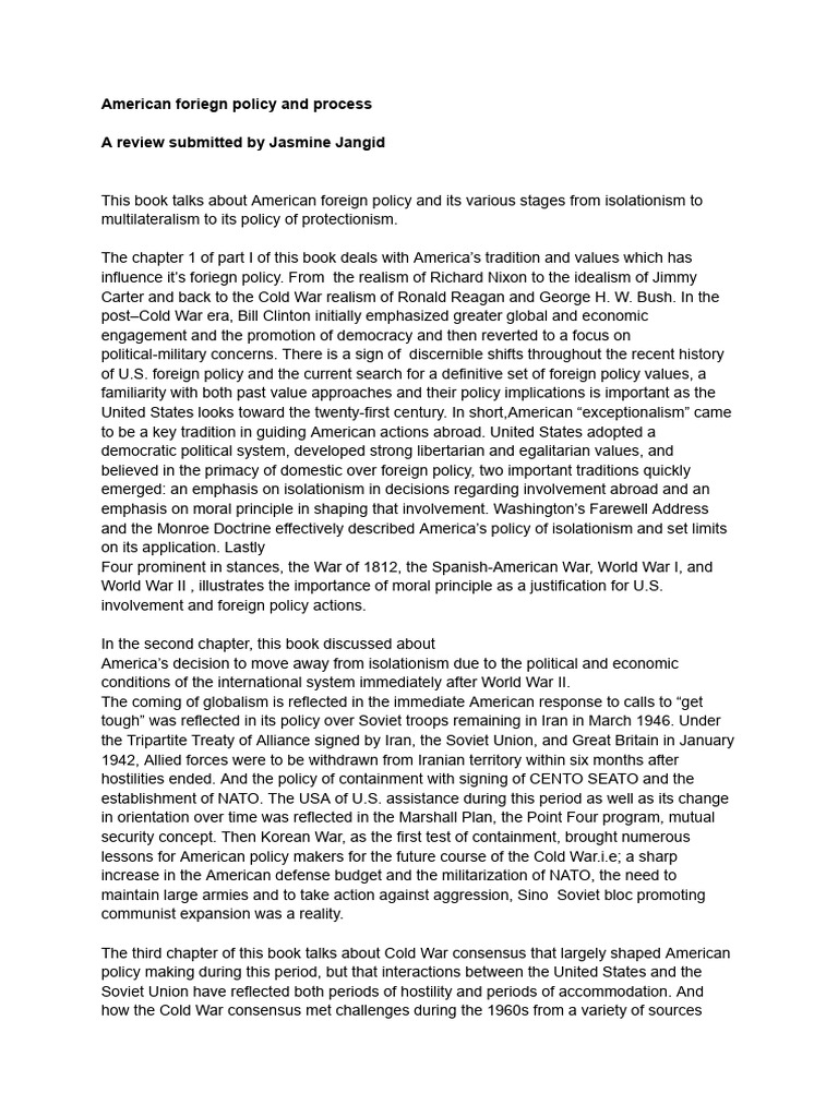 Evolution of American Foreign Policy | PDF | American Government ...