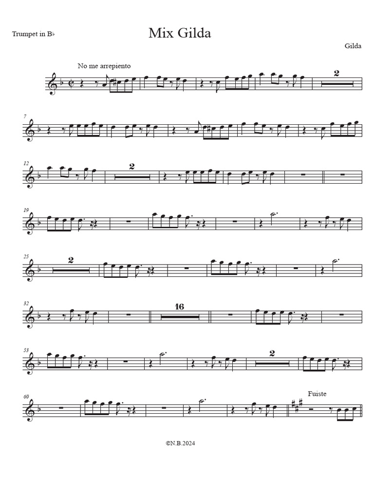 Mix Gilda - Trumpet in BB | PDF