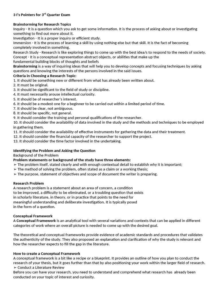 Pointers Quarter Examination | PDF | Hypothesis | Plagiarism