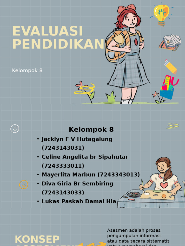 Warna Warni Ilustratif Presentasi Evaluasi Belajar | PDF