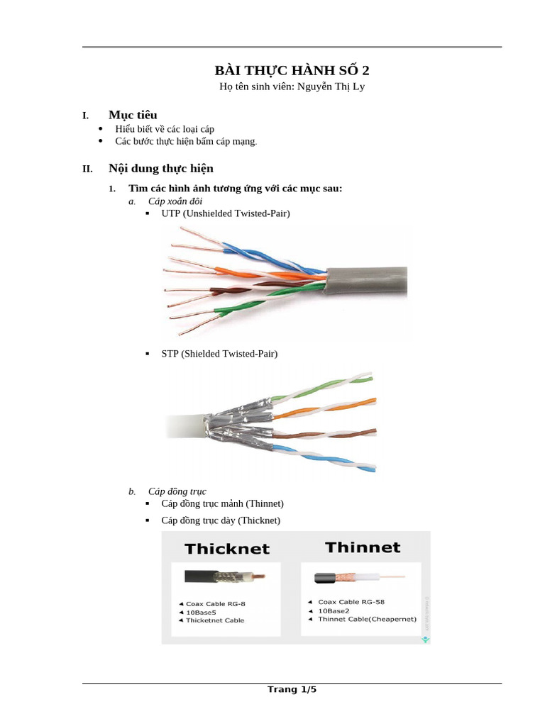 Lab 2 Thuc Hanh Bam Cap Mang | PDF
