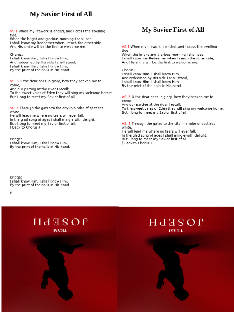 My Savior First of All | PDF