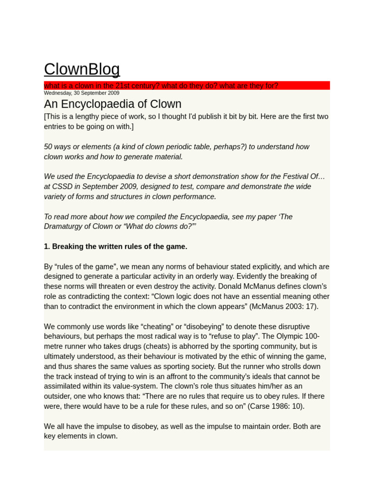 How To Clown | PDF | Dances | Reality