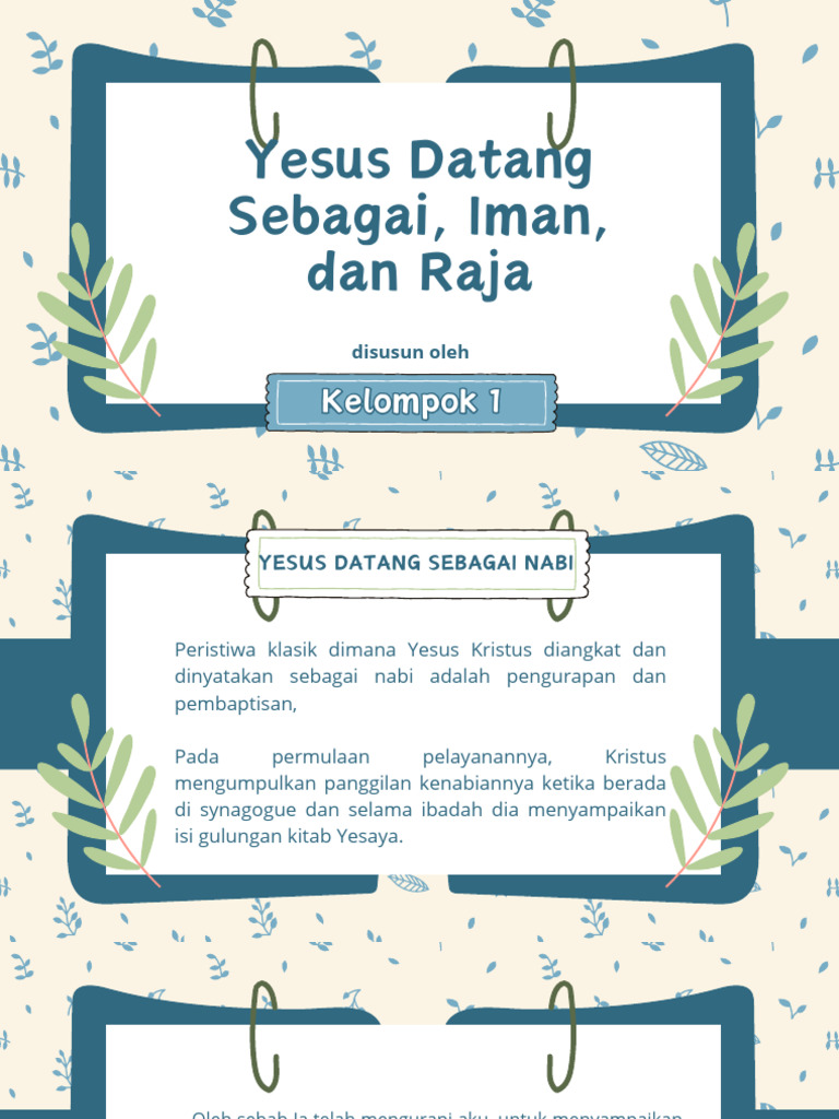 Yesus Datang Sebagai, Iman, Dan Raja | PDF