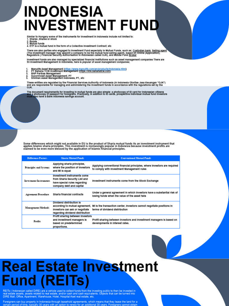 Basic Investment Fund in Indonesia | PDF | Investing | Real Estate ...