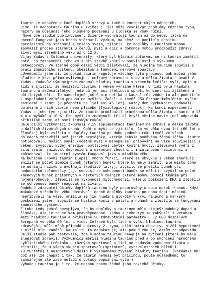 Taurin - 1. | PDF