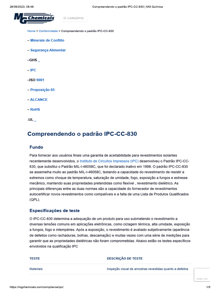 Entendendo o IPC-CC-830 | PDF | Placa de circuito impresso | Umidade