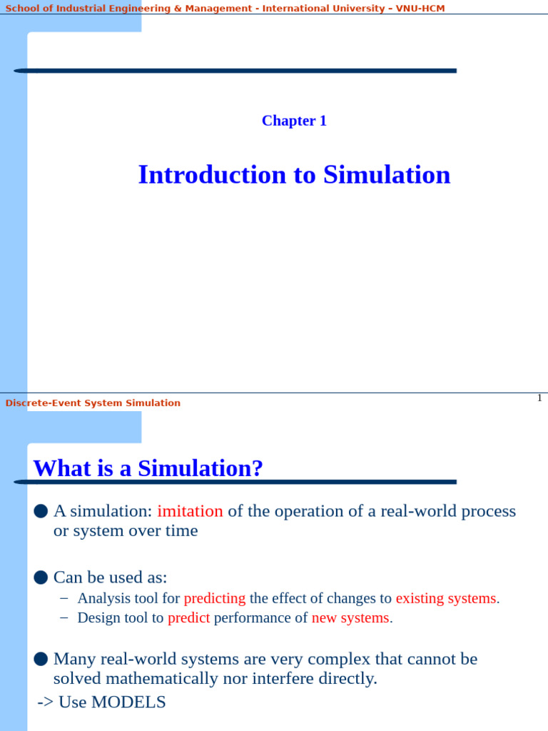 1 Introduction To Simulation 2025 | PDF | Simulation | System