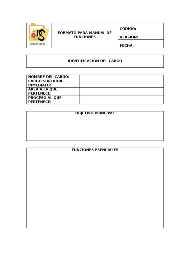 Formato de Manual de Funciones | PDF
