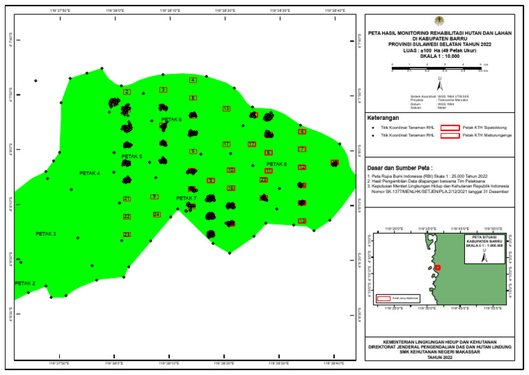 Peta Monitoring Rehabilitasi Hutan Barru | PDF