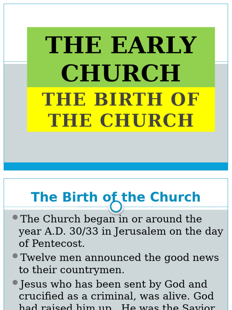 The Early Church - Birth of The Church | PDF