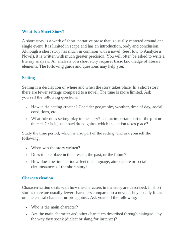 Analyzing Fiction Characters | PDF | Plot (Narrative) | Narration