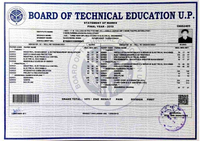 Diplom Marksheet | PDF