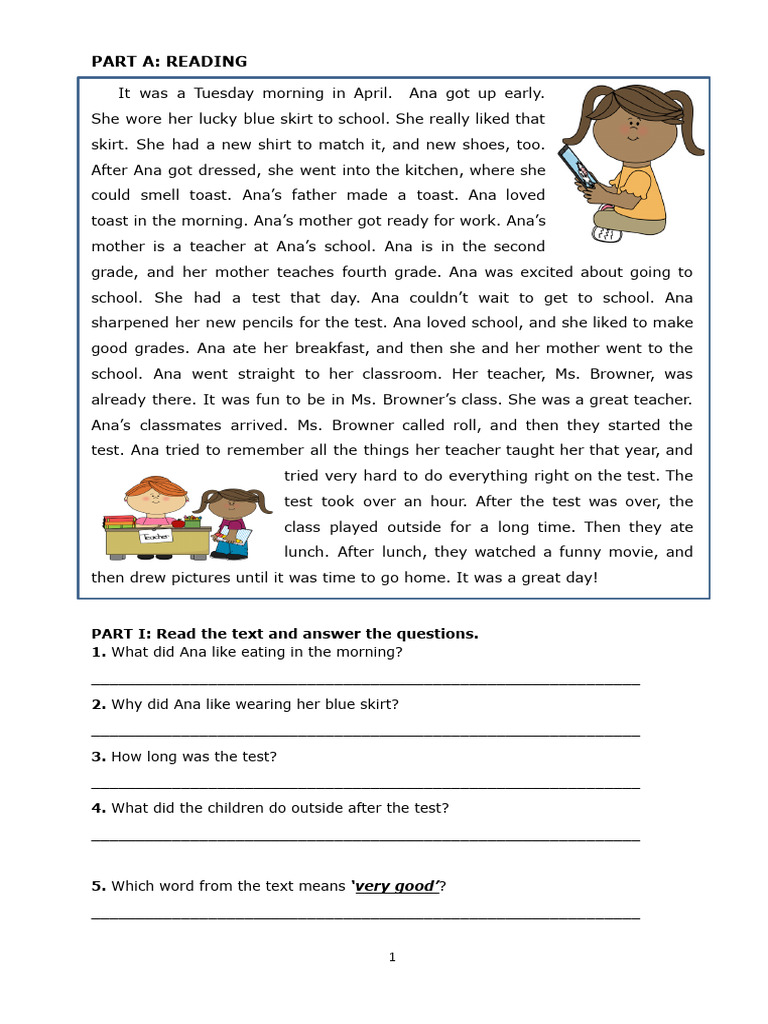 Grade 4 Reading + Asking Questions Simple Past + Multiple Choice | PDF