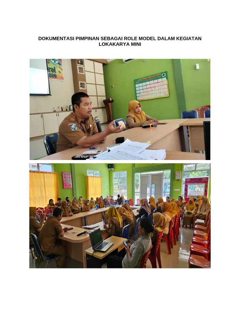 Dokumentasi Pimpinan Sebagai Role Model Dalam Kegiatan Lokakarya Mini | PDF