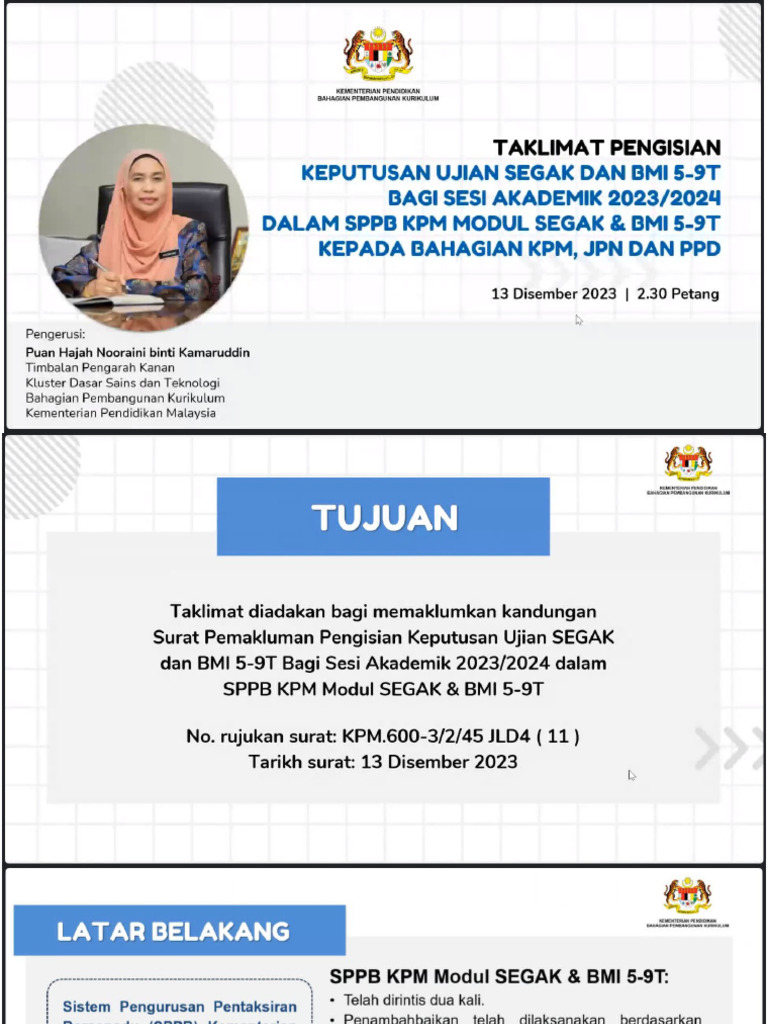 Taklimat - SEGAK & BMI 5-9T | PDF