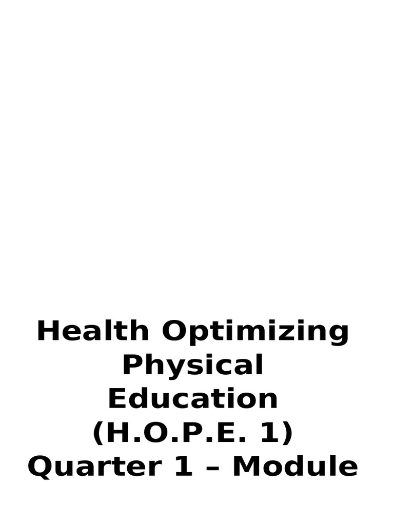 HOPE Q.1 MODULE 4 | PDF | Strength Training | Physical Fitness