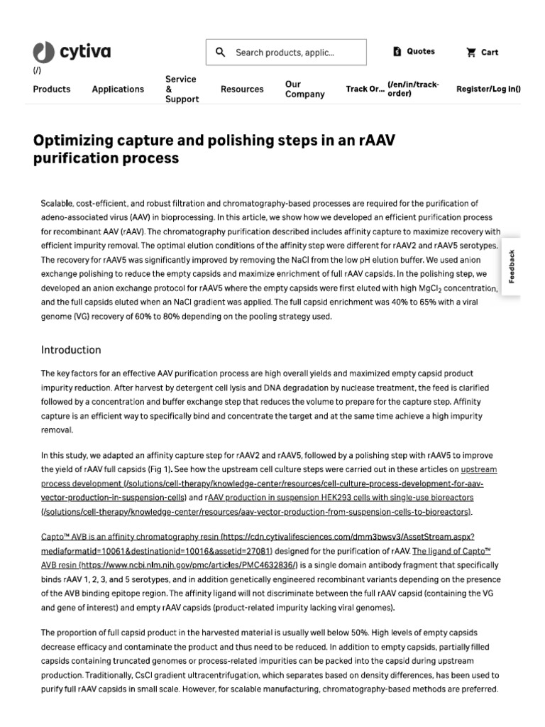 Optimizing Capture and Polishing Steps in An rAAV Purification Process ...
