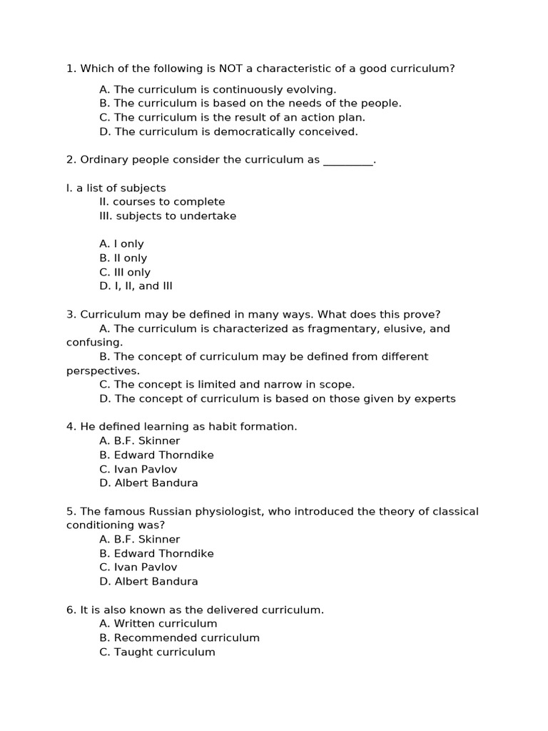 curriculum (1) | PDF | Curriculum | Learning