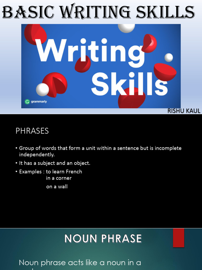 Basic Writing Skills Slides | PDF