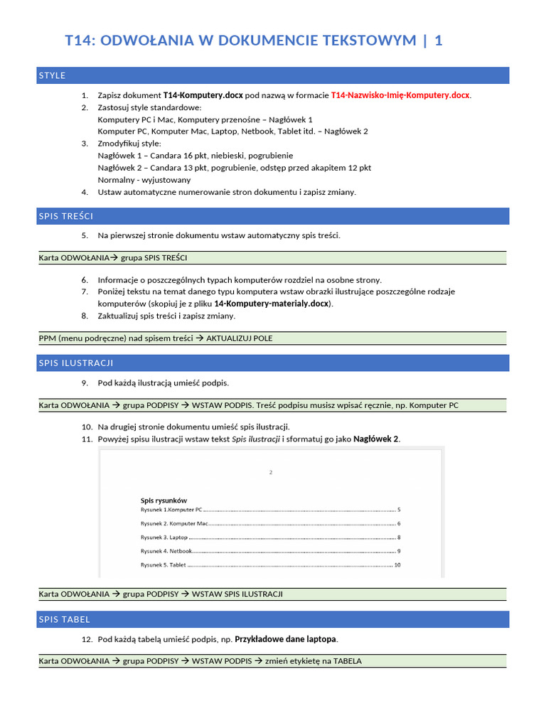 T14 !polecenia-Odwolania | PDF