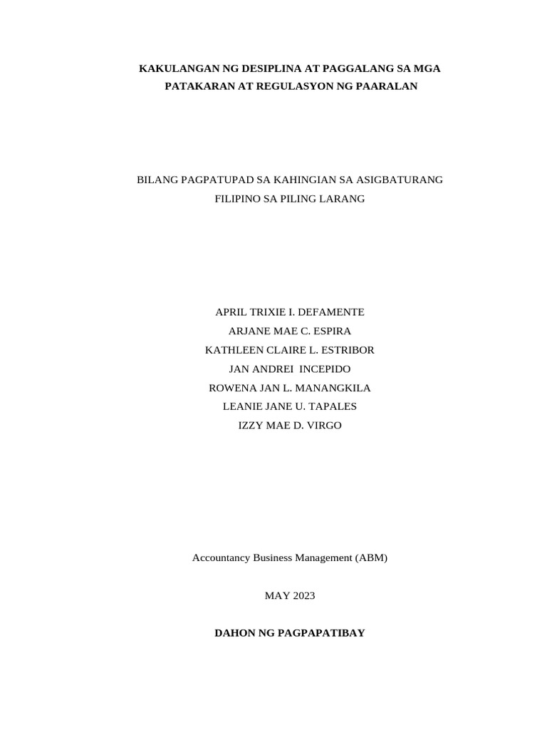 Filipino Appendices | PDF