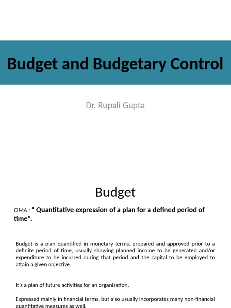 Understanding Budgeting and Control | PDF | Budget | Expense