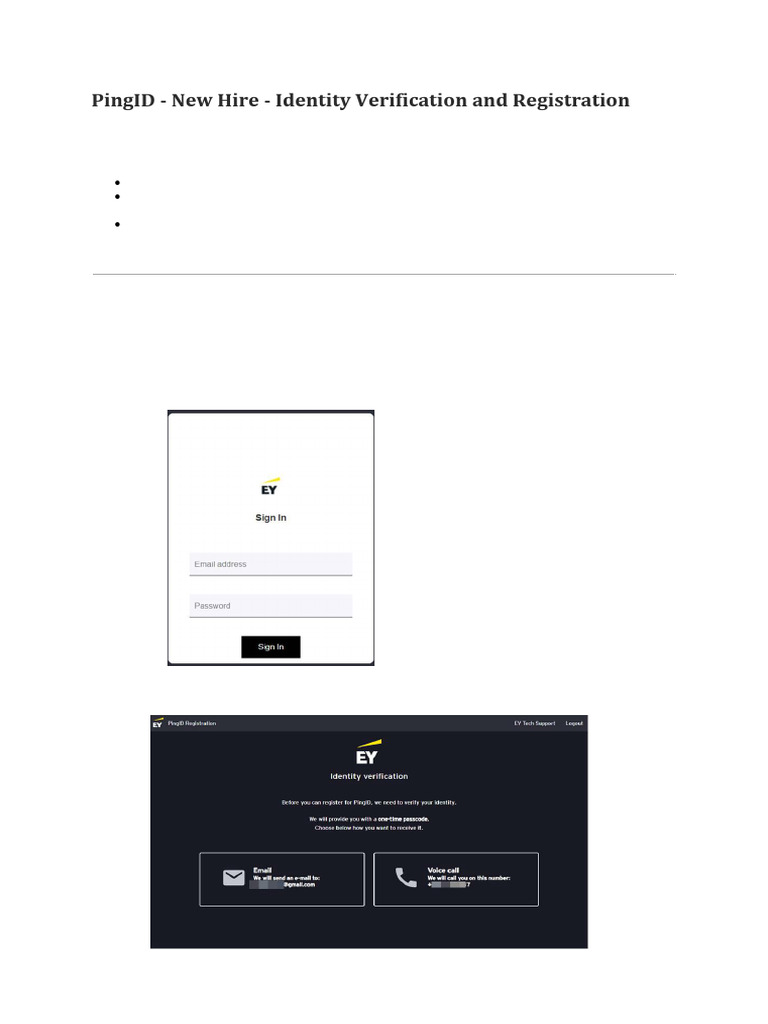 PingID - New Hire - Identity Verification and Registration | PDF