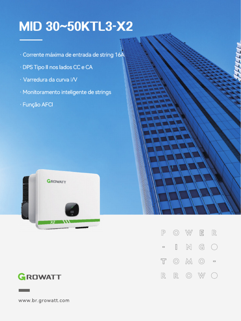 Datasheet Growatt 50KW | PDF