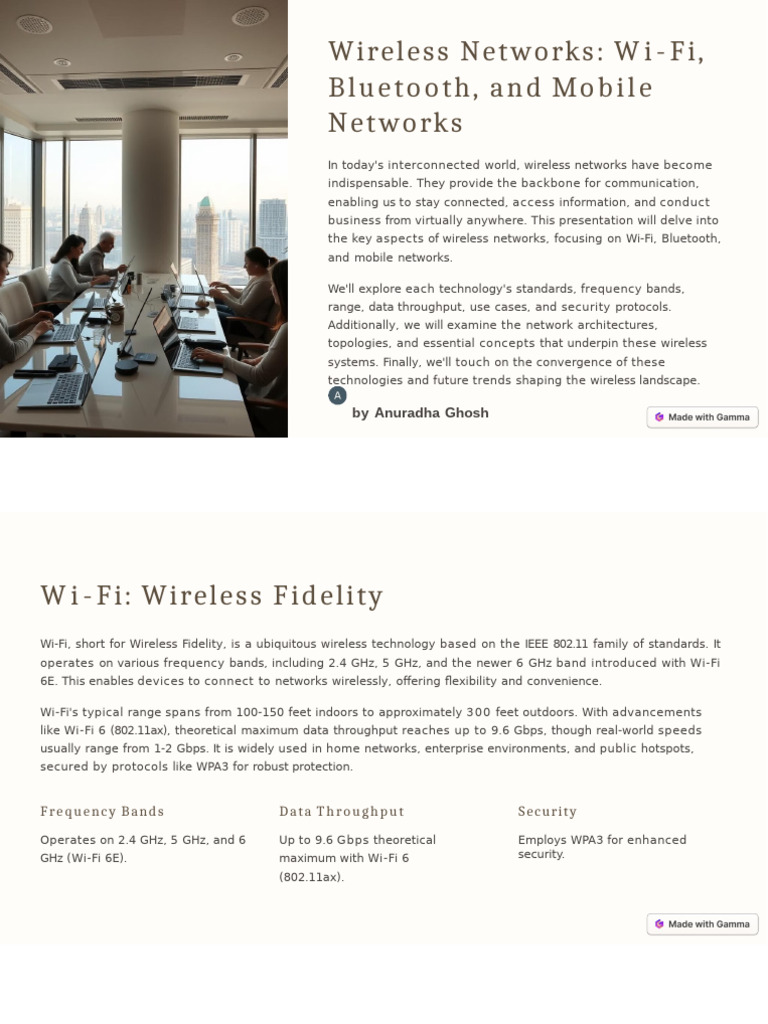 Wireless Networks Wi Fi Bluetooth and Mobile Networks | PDF | Cellular Network | Wi Fi