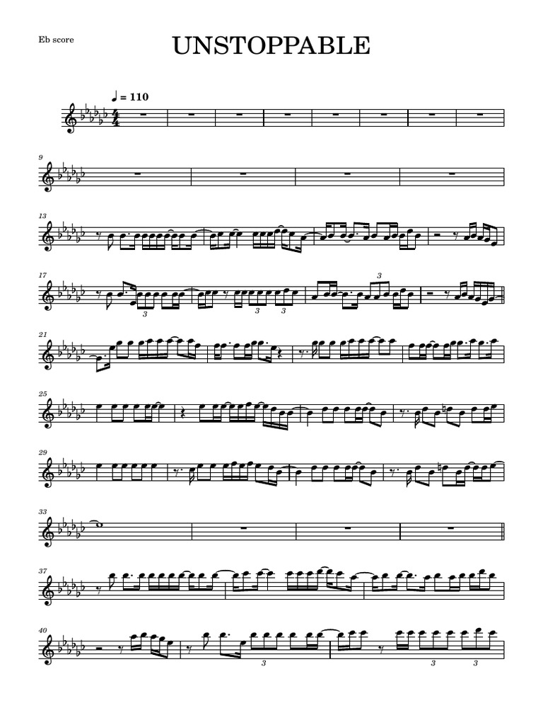 Unstoppable Eb Scoresaxofonealto | PDF